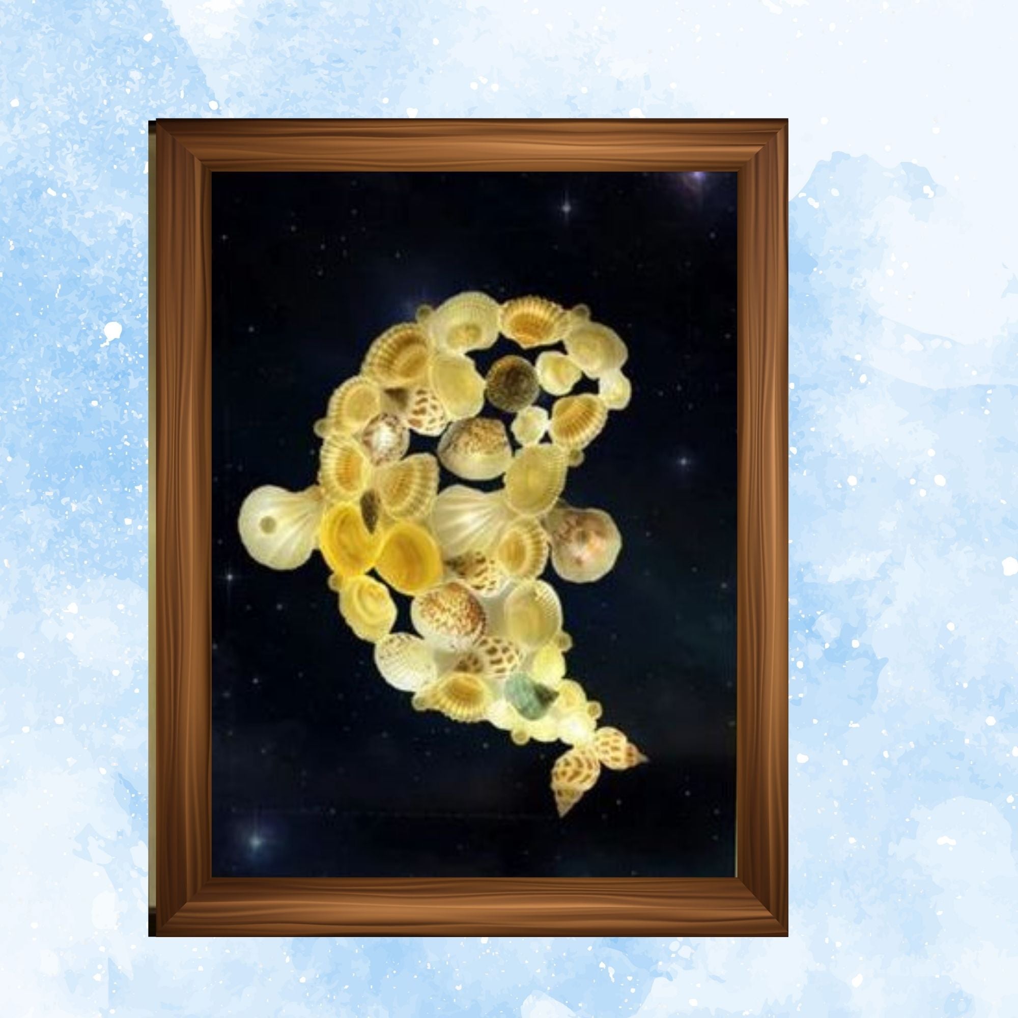 June Holiday – Seashells Lighted Frame – Sage Artelier